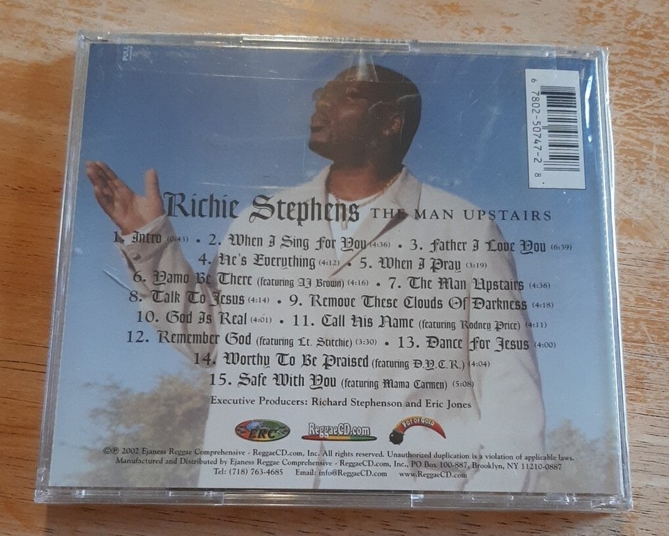 Richie Stephens CD SEALED NEW The Man Upstairs 2002 Ejaness Reggae ...
