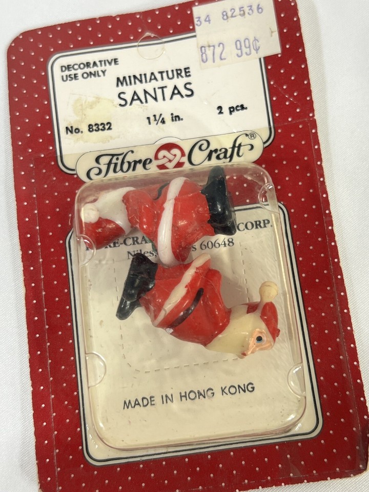 Vintage Fibre Craft Santas Miniature Christmas Figurines New No. 8332 ...
