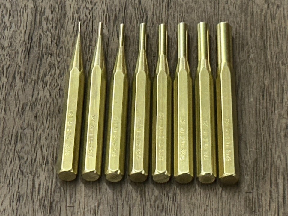 Brass Drive Pin Punches MADE IN USA Punch Set Drift Pin Gunsmith Hand ...