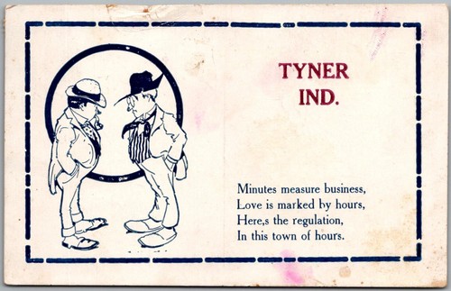 Postcard Postcard Tyner, Indiana-Minutes Measure Business, This Town of ...