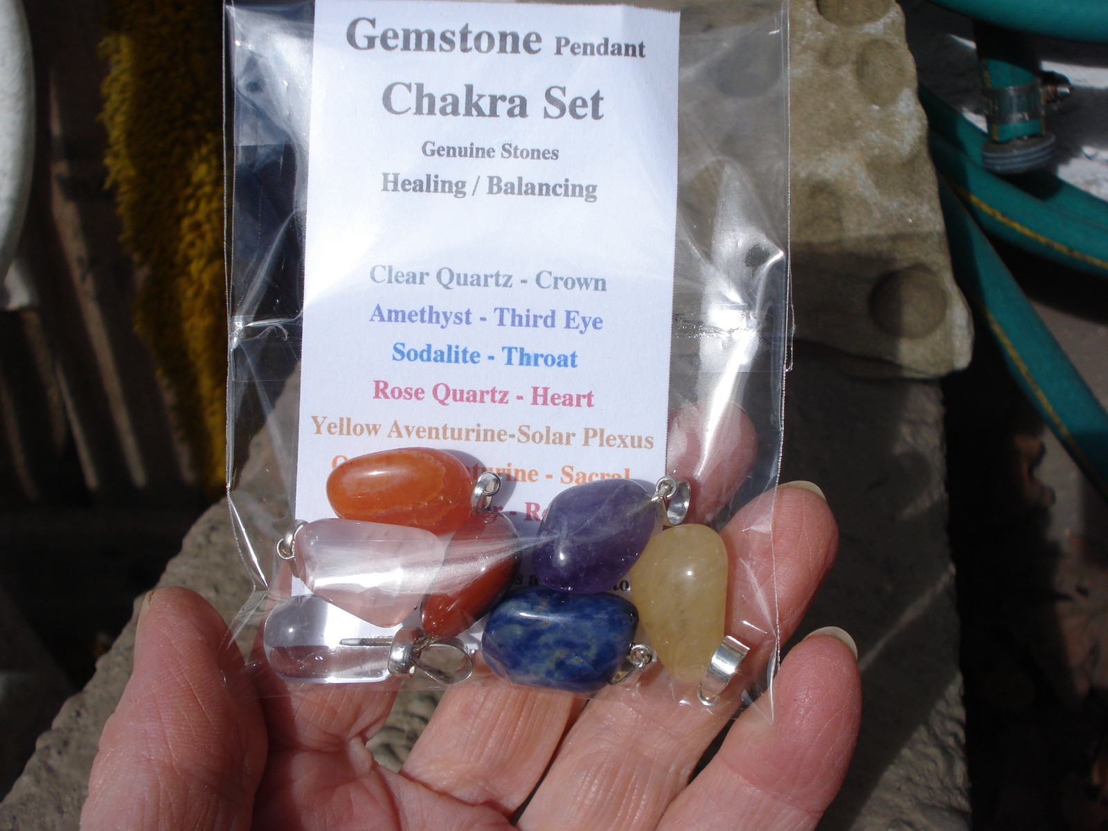 7 Chakra/Days of the Week Gemstone Pendant Set!For yourself or your Pet ...
