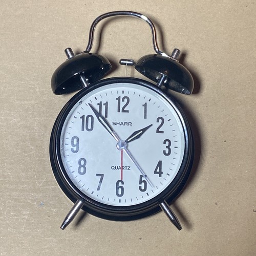Sharp Twin Bell Quartz Analog Alarm Clock Black SPC843 for sale online ...