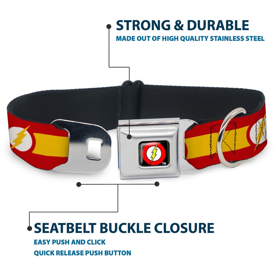 Dog Collar FLA-Flash Logo Black The Flash Logo7/Stripe Red/White/Yel ...