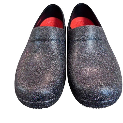 Lite Ride By Crocs Clog Shoes Size 10 Dark Gray Black With Glitter Slip ...