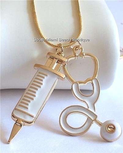 Nursing Medical Necklace Stethoscope RN MD RRT Medical Graduation Gift ...