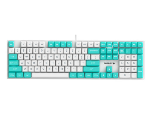 Cherry KC200 MX Full Lubrication Mechanical Keyboard WHITE/MINT / Ergo ...