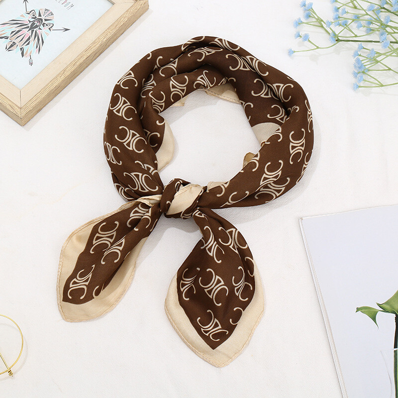 Women Elegant 27in Square Silk Feel Satin Scarf Head Neck Hair Tie ...