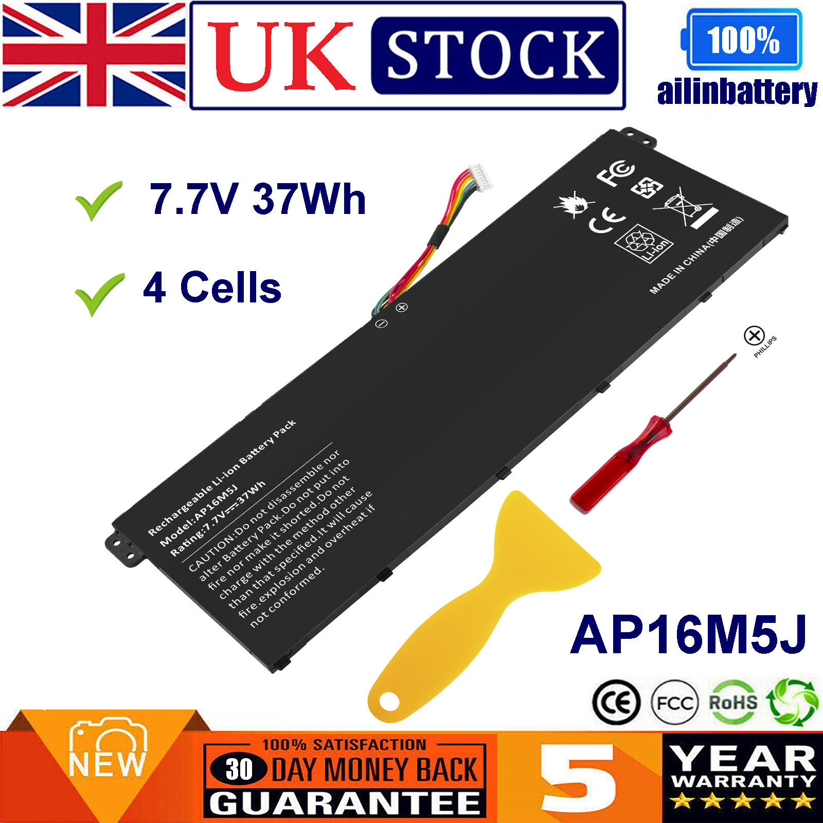 AP16M5J Battery for Acer Aspire 3 A314-31 A315-21 1 A114-31 2ICP4/80/ ...