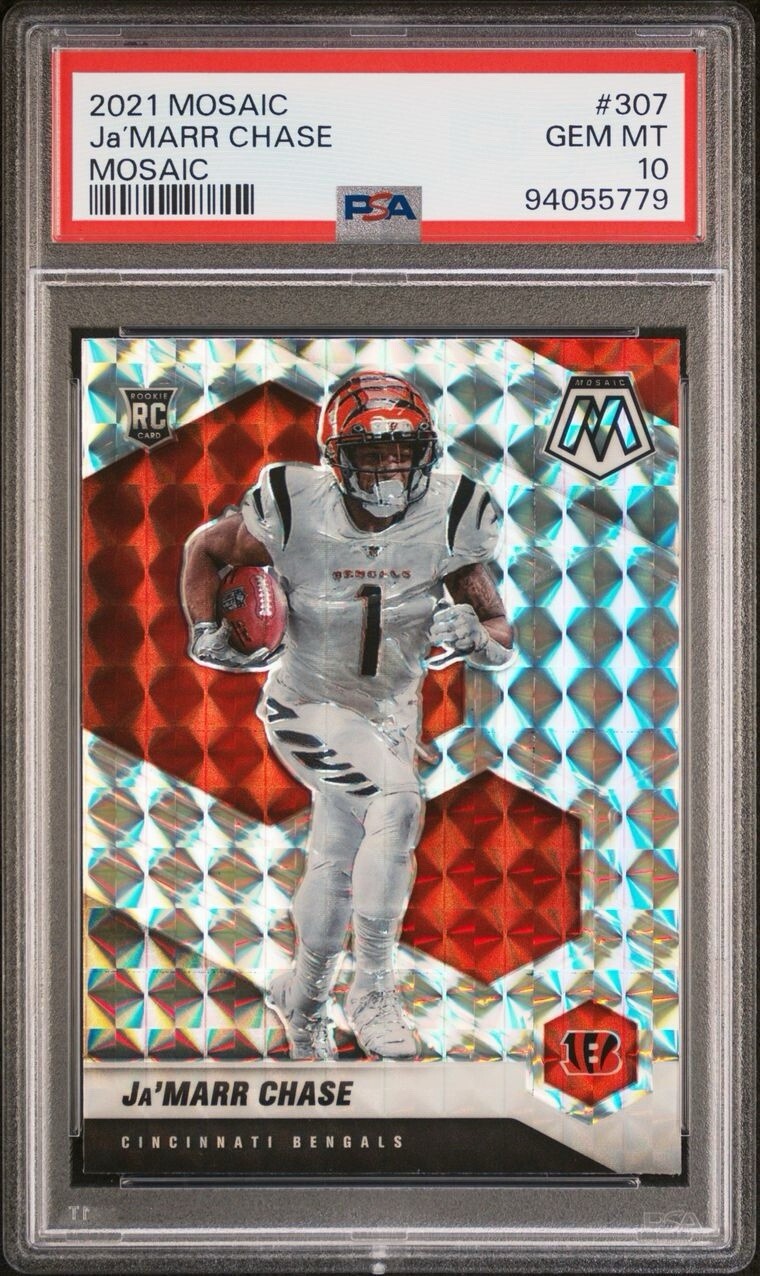 2021 JaMarr Chase Panini Silver Mosaic Rookie PSA 10 RC #307 Cincinnati ...