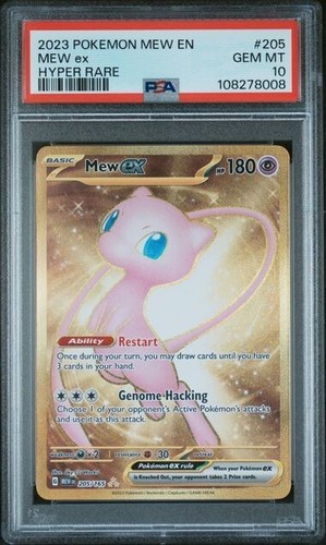 PSA 10 Mew EX 205/165 TCG Scarlet & Violet 2023 Holo Hyper Rare Card ...