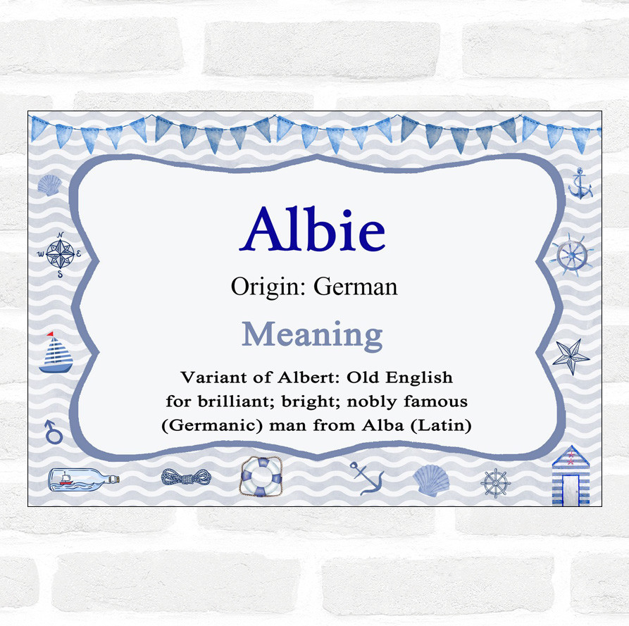 Albie. Name Meaning Nautical Certificate | eBay