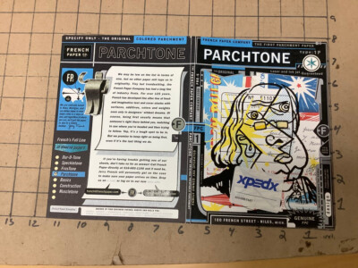 c1990's charles s anderson designed: FRENCH PAPER co. PARCHTONE swatch ...