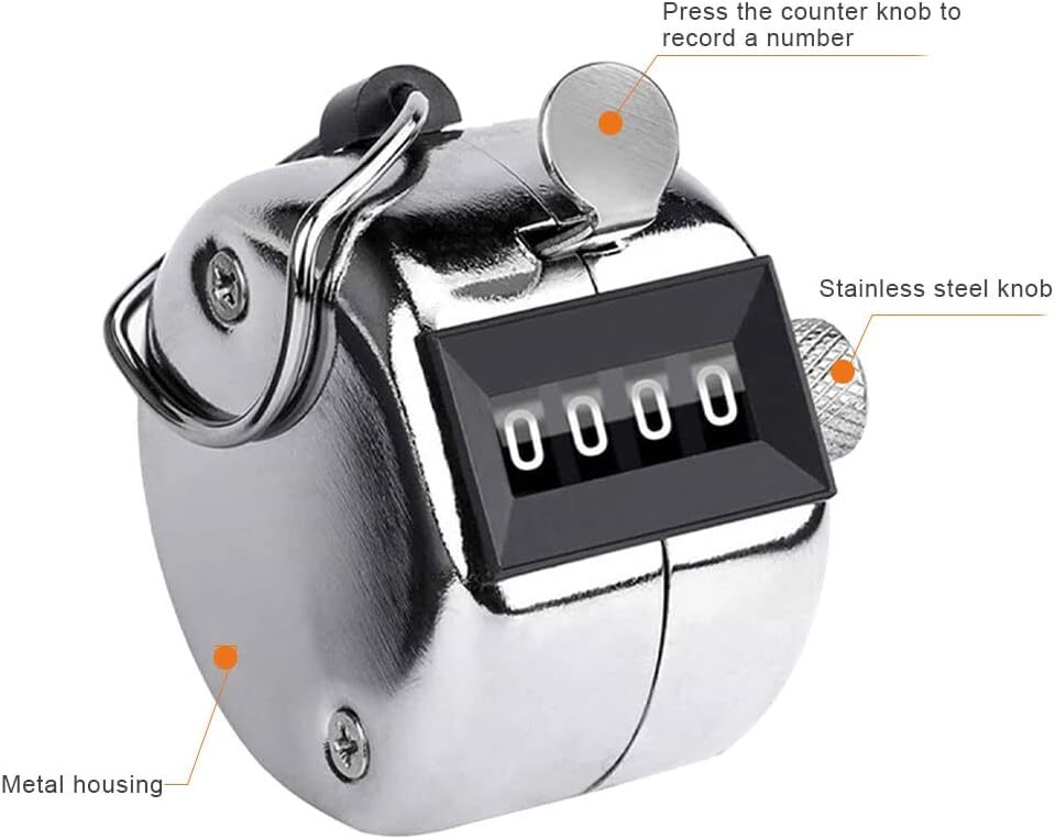 Hand Tally Counter, Handheld 4 Digit Lap Counter, Manual Mechanical ...