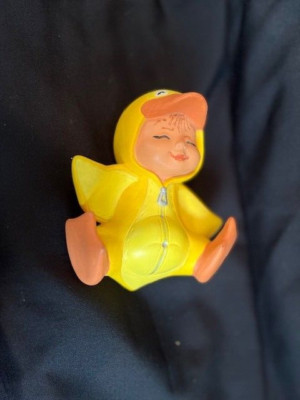 CERAMIC LITTLE BOY IN YELLOW DUCKY SUIT STAND ALONE FIGURINE 6" x 6" | eBay