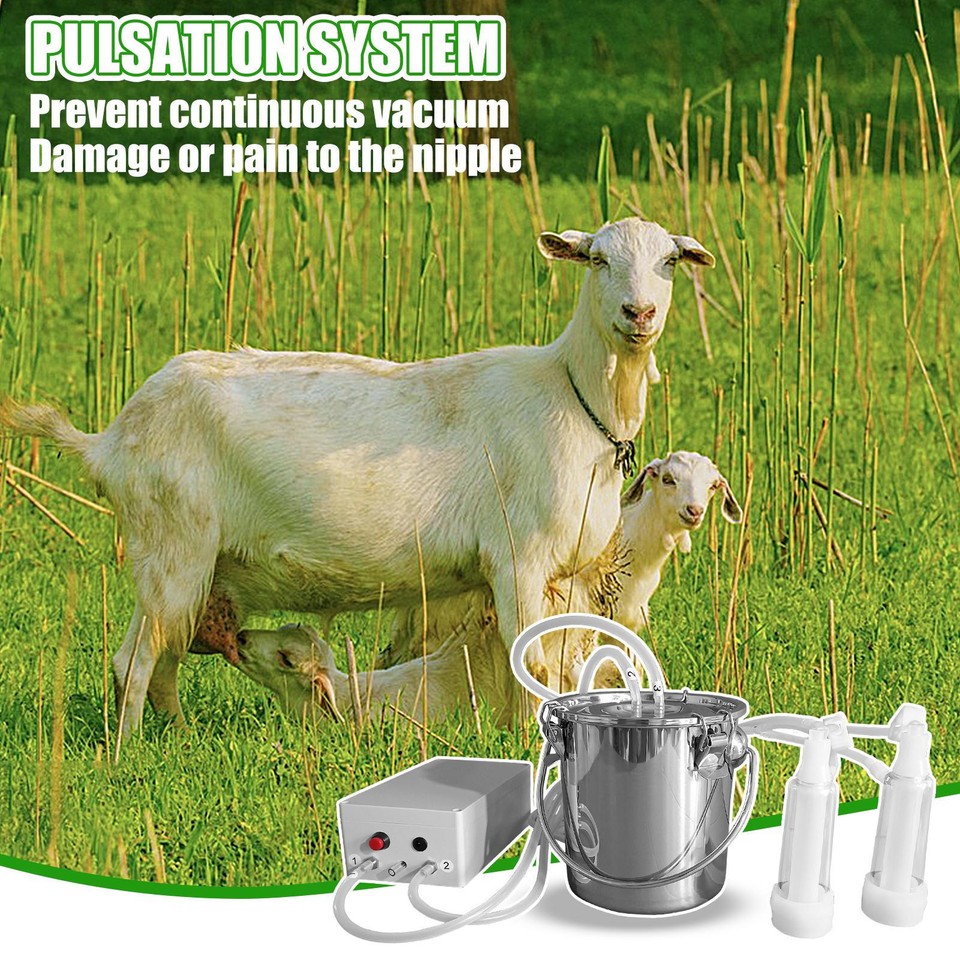 Goat Milking Machine Goat Milker 3L 304 Stainless Steel Bucket Portable ...