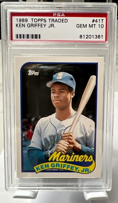 1989 Topps Traded Box Set Ken Griffey Jr #41T PSA 10 GEM MT Rookie RC ...