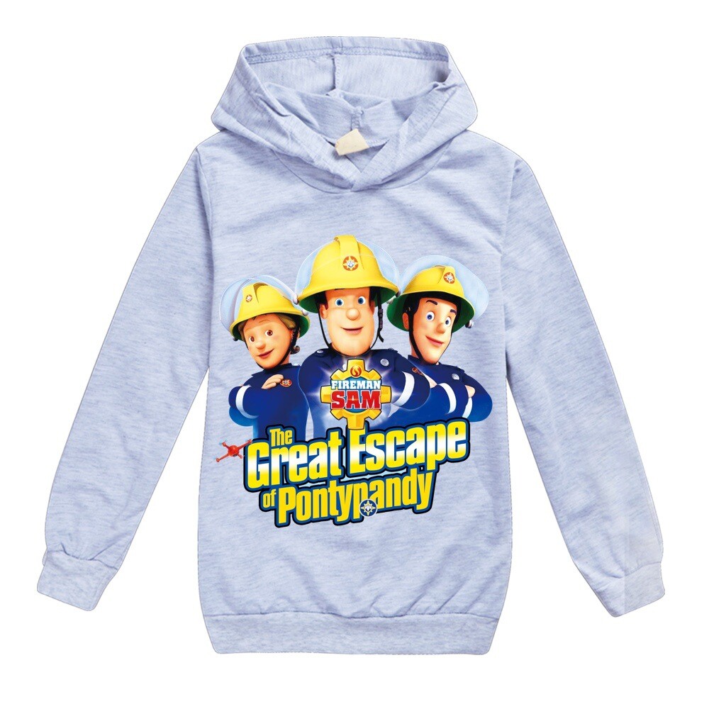 New Kids Fireman Sam T-shirts Long Sleeve Hoodie Pullover Sweatshirt ...