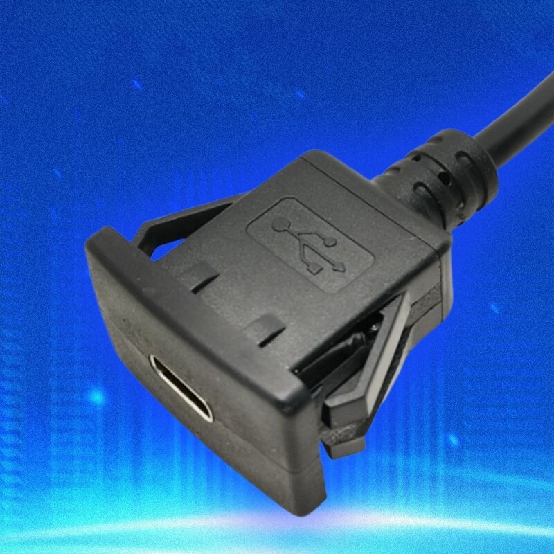 Square Single Port Type C Panel Flush Mount Extension Cable 1meter/39 ...