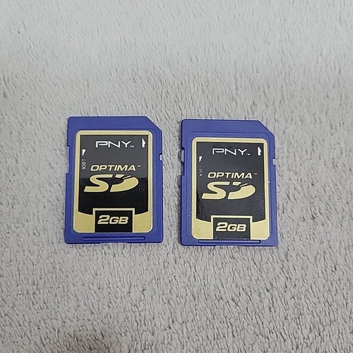 2 Cards PNY Optima 2GB SD Camera Memory Cards for Older Cameras, Retro ...