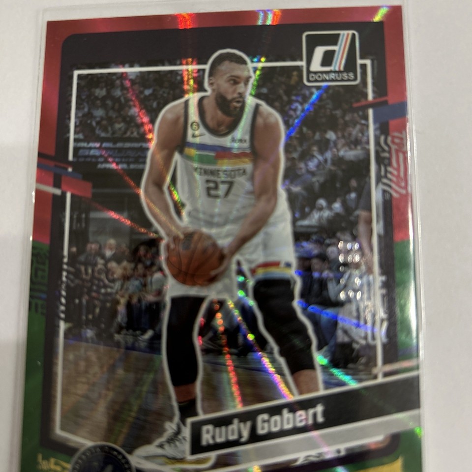 2024 24 donruss basketball red green holo lazer rudy gobert /75 | eBay