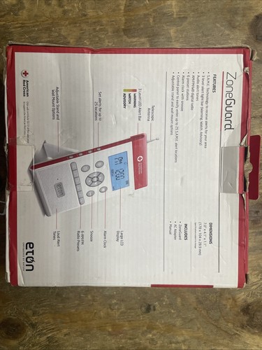 Eton ZoneGuard American Red Cross AM/FM Weather Alert Clock Radio Flash ...