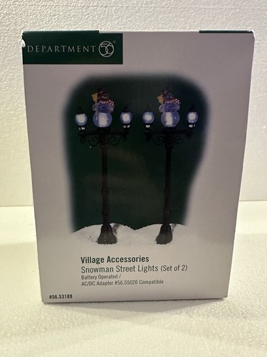 Dept 56 Village Accessories - Snowman Street Lights - Set of 2 - #56. ...
