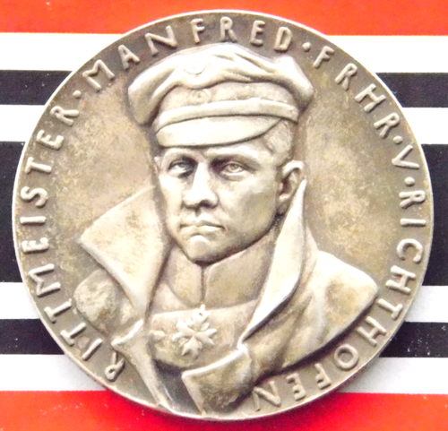 GERMAN Medal 1918 Red BARON Pilot Manfred von RICHTHOFEN Silver Empire ...