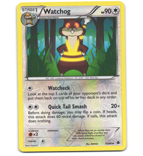 Pokemon 2011 Light Play Watchog Emerging Powers REVERSE 79/98 Card | eBay