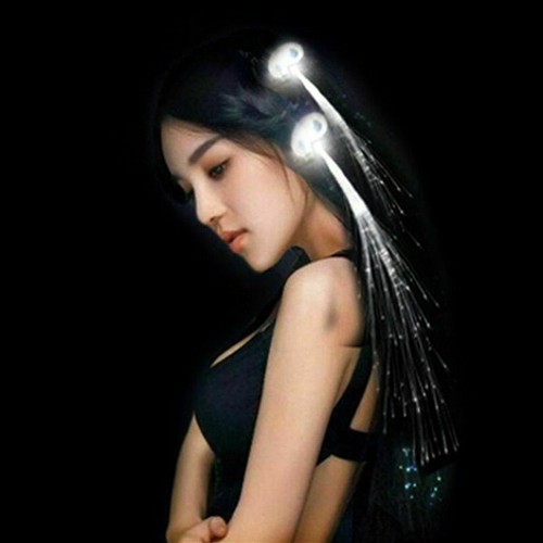 Fiber Optic 50pcs Hair Clips Glowing LED White Light Braids Styling ...