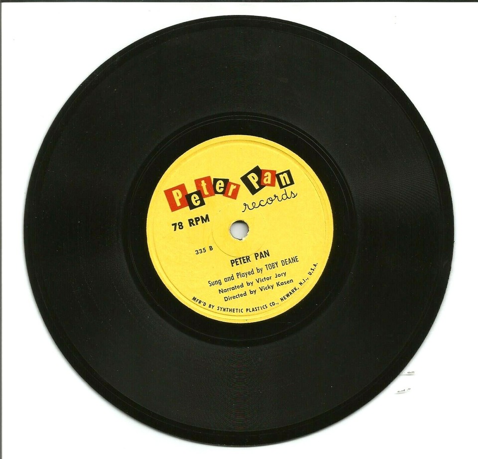 Vintage 1954 Peter Pan Musical Nursery Story Peter Pan Records #335 78 ...