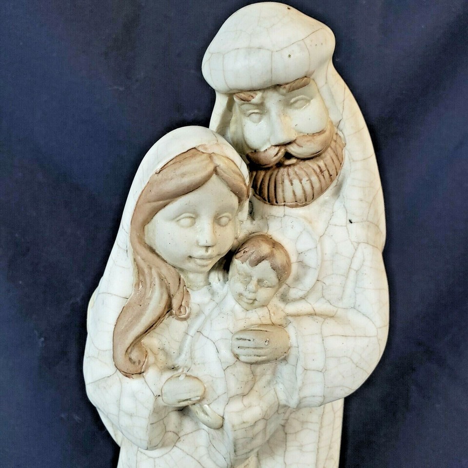 Holy Family Mary Jesus Nativity Statue 13 in Figurine White Crackle ...