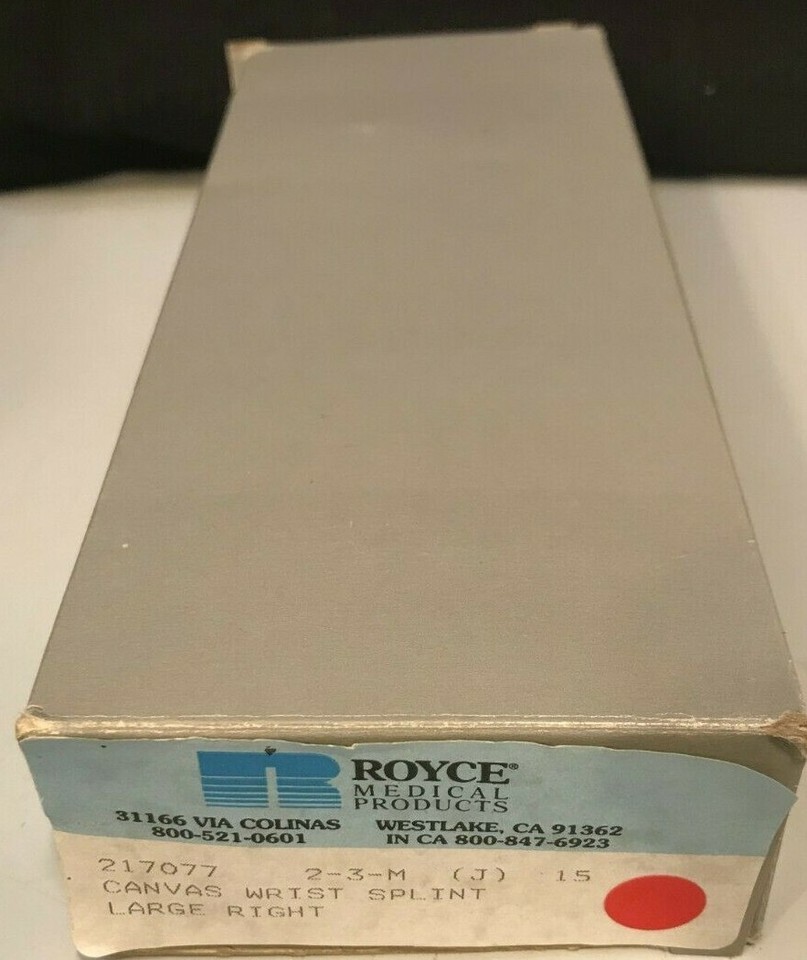 Canvas Wrist Splint 8" Large Right Hand Royce Medical 8 Inch | eBay