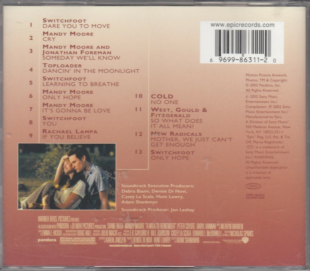 Mandy Moore A Walk To Remember Soundtrack