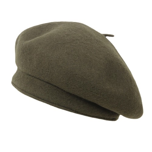 Women Elastic Band Wool Blend Beret Hat Military Style French Bennie ...