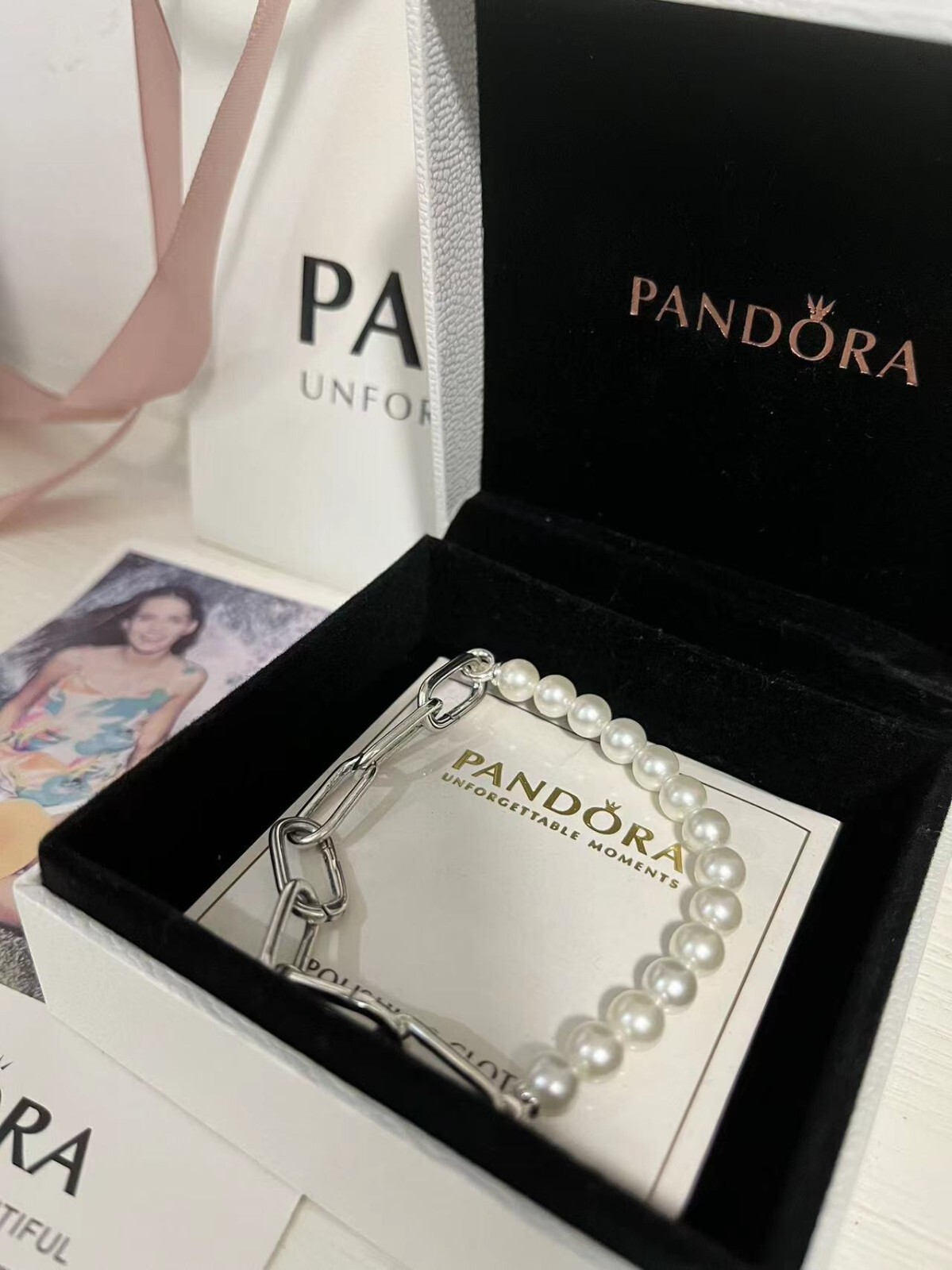 PANDORA ME Links Freshwater Cultured Pearl Bracelet 7.5 Inch New with Box
