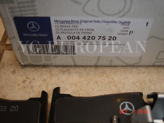 Genuine Mercedes-Benz Front Brake Pad Set 0044207520 for sale online | eBay