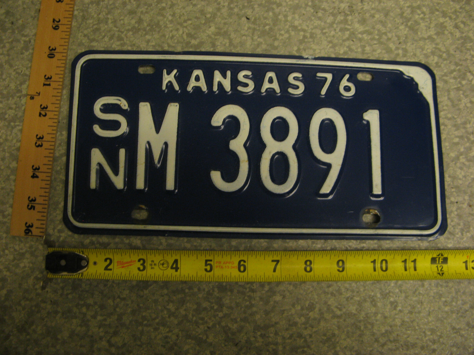 1976 76 KANSAS KS LICENSE PLATE TAG #SN M 3891 SHAWNEE COUNTY | eBay