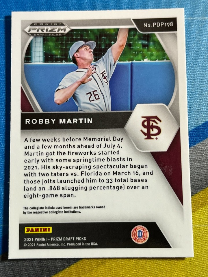 2021 Prizm Draft Picks Baseball ROBBY MARTIN Colorado Rockies PDP198 | eBay