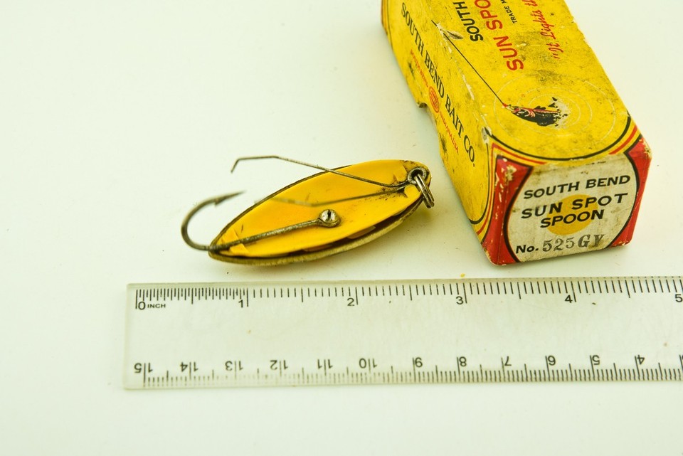 Vintage South Bend Gold Yellow Sun SPot Spoon Antique Fishing Lure in ...