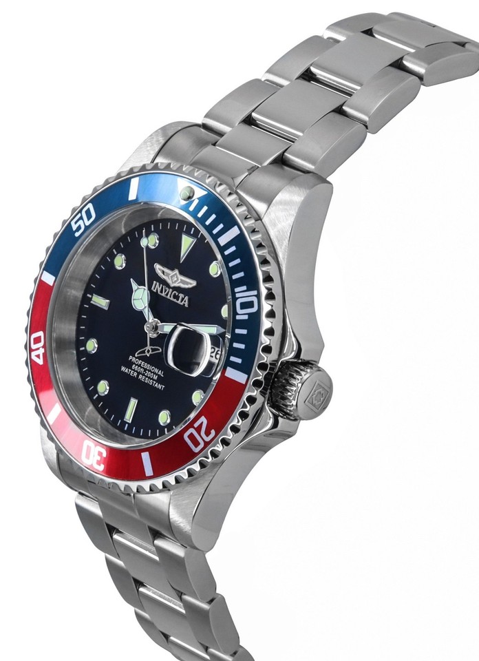 Invicta Pro Diver Black Dial Pepsi Bezel Quartz 47354 200M Men's Watch ...