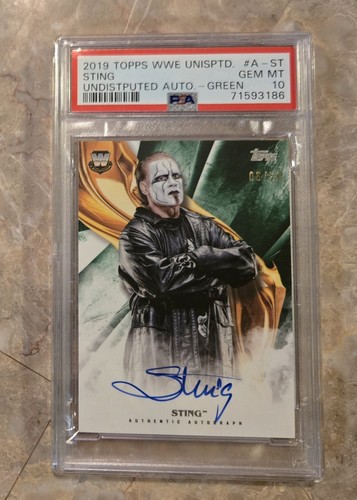 2019 Topps WWE Undisputed Sting Green Parallel Auto PSA 10 Gem Mint /50 ...