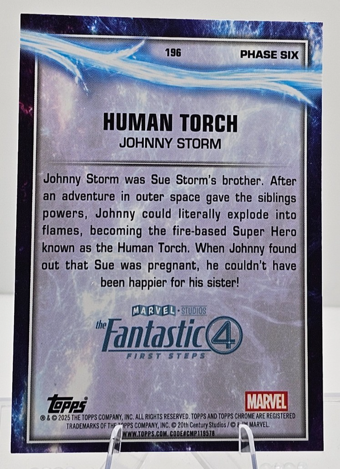 2025 Topps CHROME Marvel Studios Human Torch Johnny Storm (05/99) | eBay