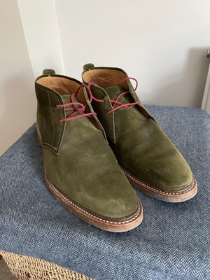 Loake Mens Sandown Chukka Boot in Olive Green Suede Size 12.5 (UK ...
