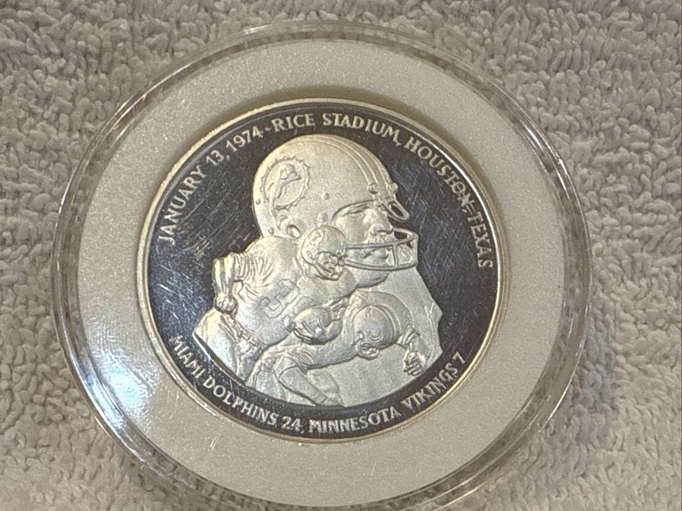 RARE Minnesota Vikings/Miami Dolphins Super Bowl VIII 2.5 Troy Oz ...