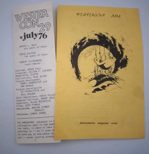 Westercon 29 Schedule Pamphlet & Progress Report Science Fiction ...