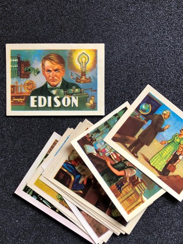 1930’s Thomas Alva Edison COMPLETE Set of 12 Cards Vintage ULTRA RARE ...