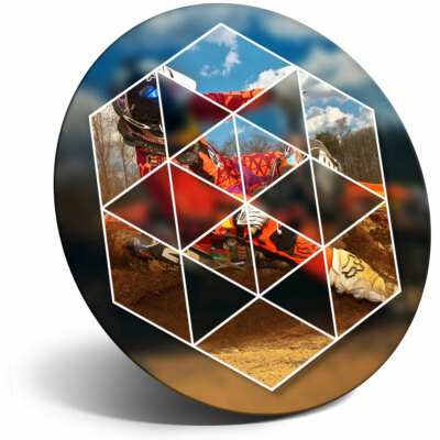 Awesome Fridge Magnet - Geometric Motocross Bike Motorbike Biker Cool ...