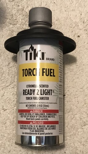 TIKI Torch Fuel Canister with Wick, Ready 2 Light, Citronella Scent, 12 ...