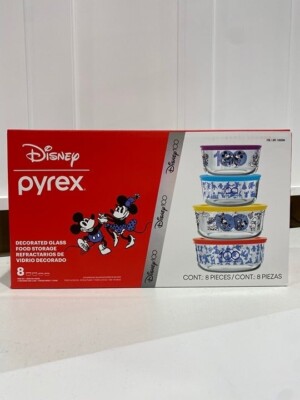 Pyrex Disney 100 Mickey Minnie Mouse 100 Years Set 4 Glass Bowls and ...