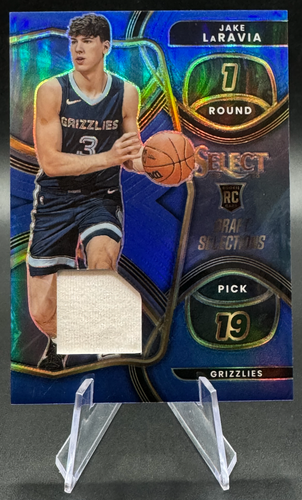 2022 Jake LaRavia RC /75 Select Draft Memorabilia Relic Blue Prizm ...